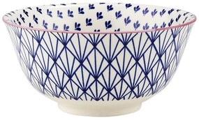 ORNAMENTS Miska 520 ml - modrá/bílá