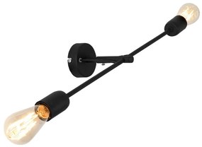 Nordic Design Černé kovové nástěnné svítidlo Dogi 2 L
