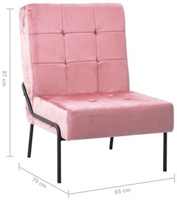 Relaxační židle Vade - 65x79x87 cm | růžová samet