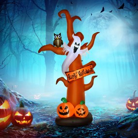 HOMCOM Samonafukovací Halloween dekorace s LED světly, včetně ventilátoru a upevňovacího materiálu, 156 cm x 107 cm x 274 cm