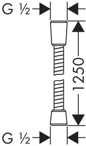 Hansgrohe Sensoflex, kovová sprchová hadice 125 cm, chromová, HAN-28132000