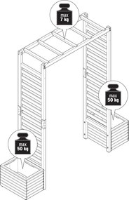 Tchibo - Oblouk na růže s truhlíky - barva: hnědá
