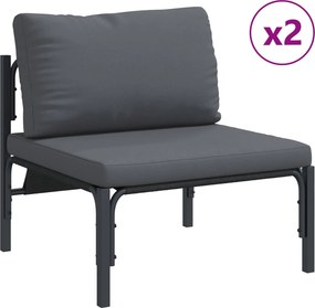 Sada zahradních pohovek 6 ks Černá Ocel 3378989