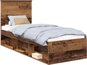 Rám postele s čelo Staré dřevo 75 x 190 cm Masivní borové dřevo 3411080