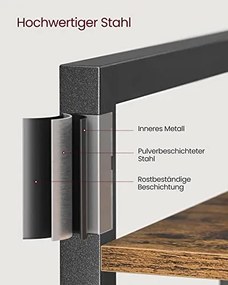 Úložný regál s 5 úrovněmi, ochrana proti převrácení, 153x66x30 cm