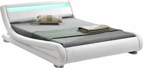 Tempo Kondela Čalouněná postel FILIDA 160x200, s LED osvětlením, bílá