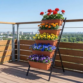 Costway 5-Tier Vertikální vyvýšený záhon rostlinný záhon s 5 vyjímatelnými