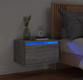 vidaXL Nástěnný noční stolek s LED osvětlením [836828] Barva: šedá sonoma
