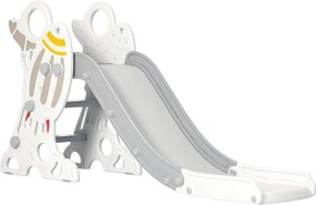 Dětské klouzačky AIYAPLAY pro děti ve věku 18-36 měsíců, 157 cm, se 3 protiskluzovými žebříky, nosnost 30 kg, pro vnitřní použití, šedá a bílá | Aosom