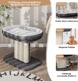Costway Moderní nábytek pro kočky na škrabadlo s velkým plyšovým sedákem