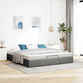 Osmanský rám postele bez matrací tmavě šedá 160x200cm textil 3310890