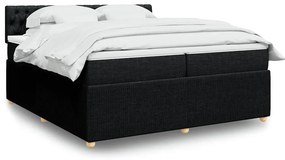 Box spring postel s matrací černá 200x200 cm textil 3287572