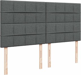 Box spring postel s matrací tmavě šedá 200x200 cm textil 3292164