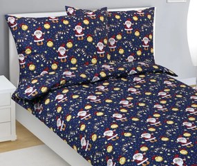 Bellatex Povlečení dětské Vánoce 140x200, 70x90 cm Vánoce skřítek Modrá,Žlutá,Bílá