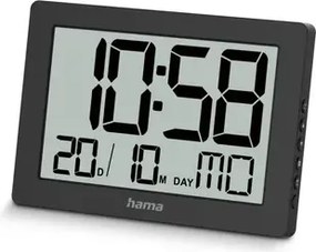 Hama Ko Tao digitální nástěnné hodiny černá / datum / den v týdnu / bu