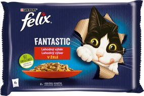 Purina Kapsičky pro kočky Felix Fantastic s králíkem a jehněčím v želé 4 x 85 g