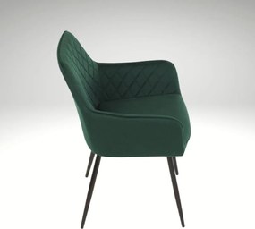 Vikio Jídelní set pro 8 osob 180x90 cm dub noha U zelená židle s područkami VJS168-8Z