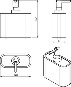 Gedy Gedy, NINFEA dávkovač mýdla na postavení, bílá matná/bambus, 138002