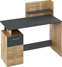 PC stůl, dub artisan/grafit, PLATON NEW