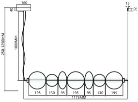 LED Lustr na lanku DAPHNE LED/40W/230V zlatá