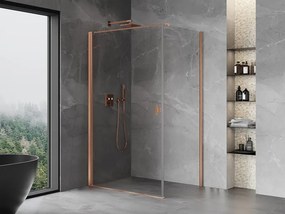 Mexen Mist-B, 1-křídlý ​​výklopný sprchový kout 100 x 80 cm, čiré sklo, měděný matný profil, 8A2T-100-080-65-00
