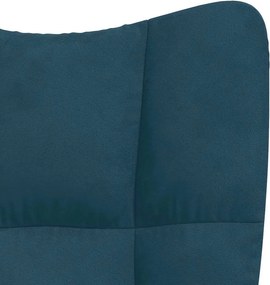 Relaxační křeslo modré samet 328083