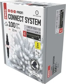 Propojovací vánoční řetěz bez zdroje EMOS Connecting D2AC05 100LED 10m studená bílá