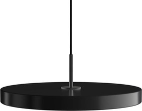 Závěsná lampa Asteria s černým držákem černá