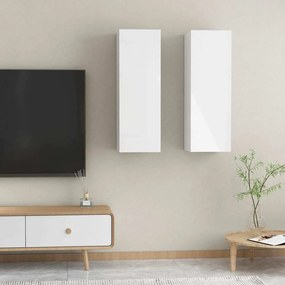 vidaXL TV skříňky 2 ks 30,5 x 30 x 90 cm kompozitní dřevo [803345] Barva: bílá s vysokým leskem