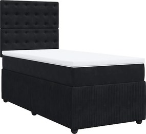 Box spring postel s matrací černá 80 x 200 cm samet 3294504