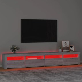 TV skříňka s LED osvětlením šedá sonoma 240x35x40 cm 3152768