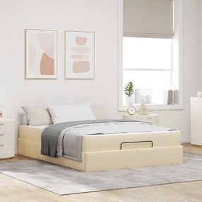 Rám postele s matrací 2 ks Krémová textil 3399499