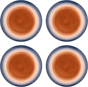 Modré/oranžové dezertní talíře v sadě 4 ks z kameniny ø 20,5 cm Tatum – Bloomingville