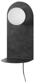Kovová nástěnná lampa s poličkou grafitově šedá MAPI Beliani