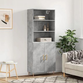 Fionshop 263888457 Skříň highboard betonově šedá 69,5x34x180 cm kompozitn