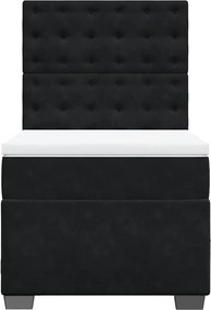 Box spring postel s matrací černá 80 x 200 cm samet 3293076