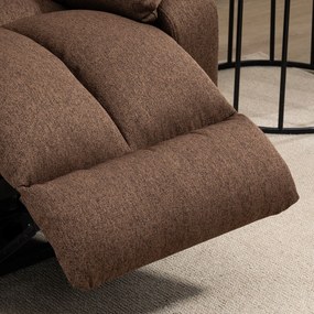 HOMCOM Elektrické televizní křeslo se stojanem Relaxační křeslo s dálkovým ovládáním s napájecím kabelem 58W Hnědá ocel Polyester 92 x 95 x 107 cm