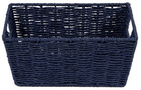 Ručně pletený úložný košík Compactor ETNA, 31 x 24 x 14 cm, modrý