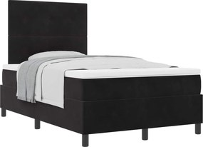 Postel s boxspringem s čelo Černý 120 x 190 cm samet 3339820