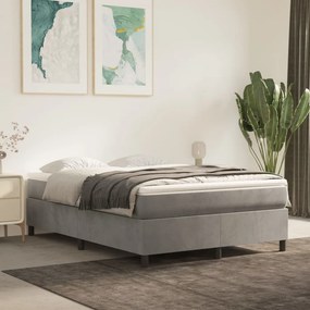 Rám postele s boxspringem světle šedý 140 x 200 cm samet 3121120