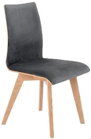 OnaDnes -20% Nordic Design Tmavě šedá sametová jídelní židle Runny