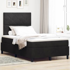 Postel s boxspringem s čelo Černý 120 x 190 cm samet 3339886
