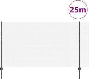 Svařovaná drátěná plotovina s tyčkami 25 x 1,4 m Šedá Síťovina 3336606