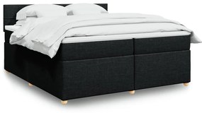 Box spring postel s matrací černá 200x200 cm textil 3289089
