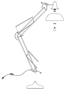 Eglo 94705 - Stojací lampa BORGILLIO 1xE27/60W/230V