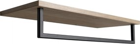 Sapho Sapho, SKA polička na ručníky s hrazdou 600x250mm, dub/černá mat, SKA385B
