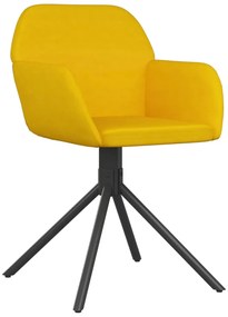 Otočné jídelní židle 2 ks žluté samet - Default Title