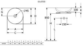 Villeroy & Boch 4A450001 - Umyvadlo na desku LOOP&FRIENDS pr.38 cm keramika/bílá