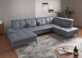 XXXLutz SEDACÍ SOUPRAVA, kůže, šedomodrá Sit & More - Sedací soupravy - 00014401213R