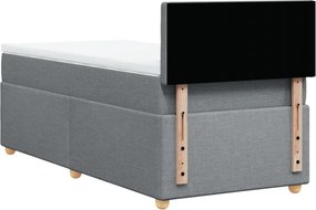 Box spring postel s matrací světle šedá 90x200 cm textil 3286577